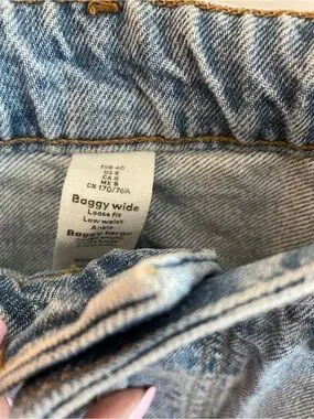 H&M | Jeans | Hm Light Wash Baggy Wide Loose Fit Denim Jeans | Poshmark